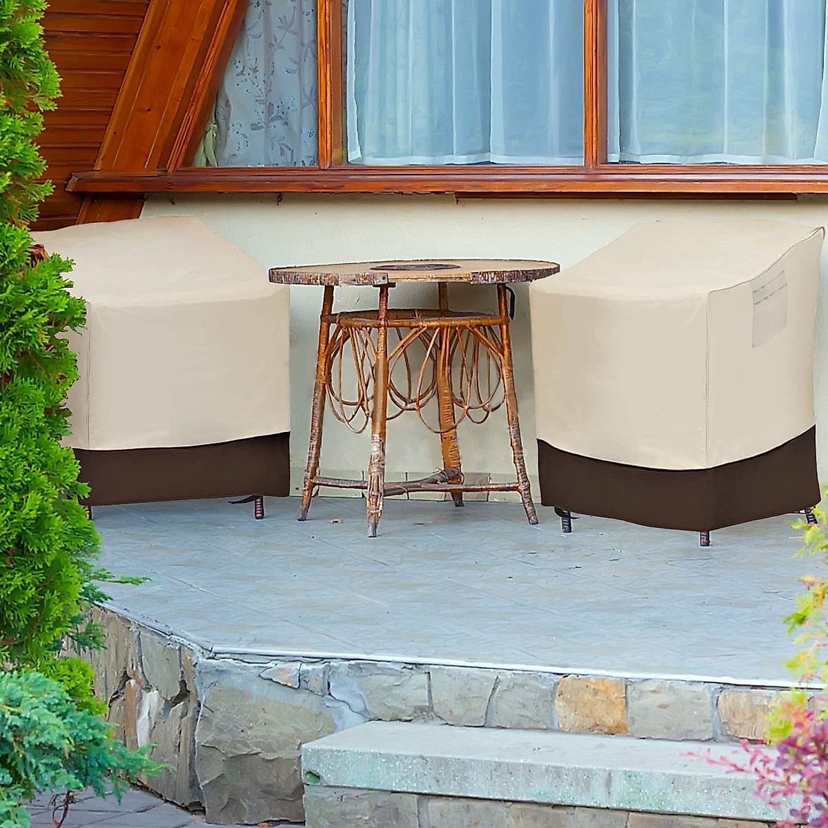 Cooskin Patio Furniture Cover 600D Waterproof Large Heavy Duty Outdoor Furniture Set Covers with Anti-UV and Wind-Proof Suitable for Patio Chair Set of 2 (35" W x 30" D x 35" H)