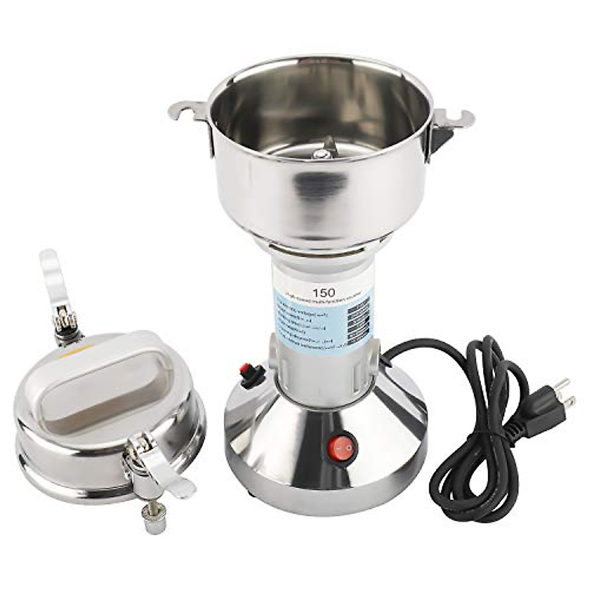 HighFree 150g Electric Grain Grinder Mill, 110V 2500W High Speed Electric Pulverizer Herb Grain Spice Coffee Seeds Rice Corn Pepper Cereal Powder Machine for Kitchen, Food Store