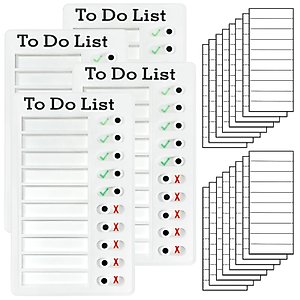 4 Pieces Chores Chart for Kids Multiple Kids - Reusable to Do List with Detachable Cardstock, Sliding Routine Chart, Daily Schedule, and Checklist Board
