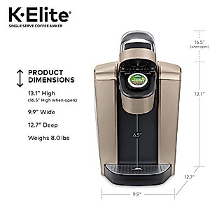 Keurig K-Elite Single Serve K-Cup Pod Coffee Maker, Brushed Gold
