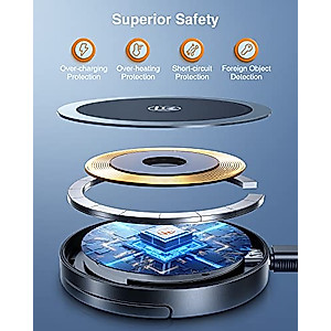 LK Magnetic Wireless Charger Compatible for MagSafe Charger for iPhone 14 Pro Max/14 Pro/14 Plus/13/13 Pro/13 Pro Max/iPhone 12 Pro/12 Pro Max, 3.3 ft Cable(No Adapter), Black