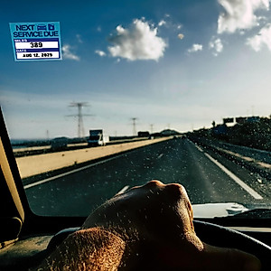 PERFORMORE 2” x 2” Oil Change Stickers, 300 Sitckers Per Roll, Auto Service Reminder Sticker Roll, Next Service Due Sticker Labels, Removable Vinyl Stickers for Cars Windows Windshield (1 Roll) (1)