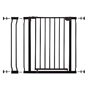 Dreambaby Liberty Walk Thru Baby Safety Gate Set - with 3.5inch Extension Panel, Fits 29.5-36.5inch Openings - Pressure Mounted Security Gates - Model L1992BB - Black