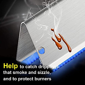 Grill Flavorizer Bars Heat Deflector Grill Replacement Parts for Weber 66032 66795 66040 66006001 7623, Genesis II/LX 300 Series II E-310, II E-330, II E-335, II S-335, II LX S/E-340, Stainless Steel