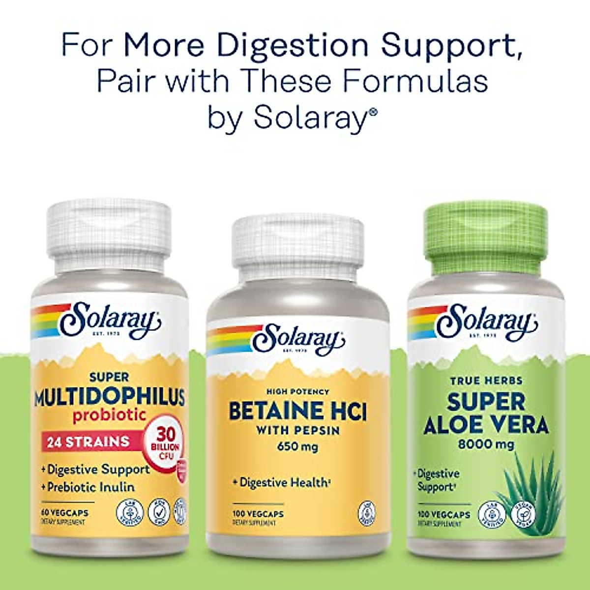 SOLARAY Okra Fruit 1600 mg, Healthy Digestion, Regularity & Cardiovascular Support, Soluble Fiber, 25 Serv, 100 VegCaps