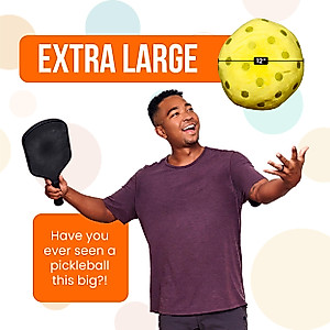 TILTECH Pickleball Pillow - Huggable Plush Pickleball Cushion, 12" Soft & Comfortable Stuffed Pickleball Gift, Realistic and Funny Pillow, Gifts for Pickleball Lovers, Sports Pillow