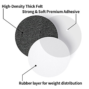 Yelanon Felt Furniture Pads - 80 Pcs Furniture Pads for Hardwoods Floors, Cuttable Felt Chair Pads, Anti Scratch Floor Protectors for Furniture Feet Chair Legs, Felt Pads Self Adhesive, Black