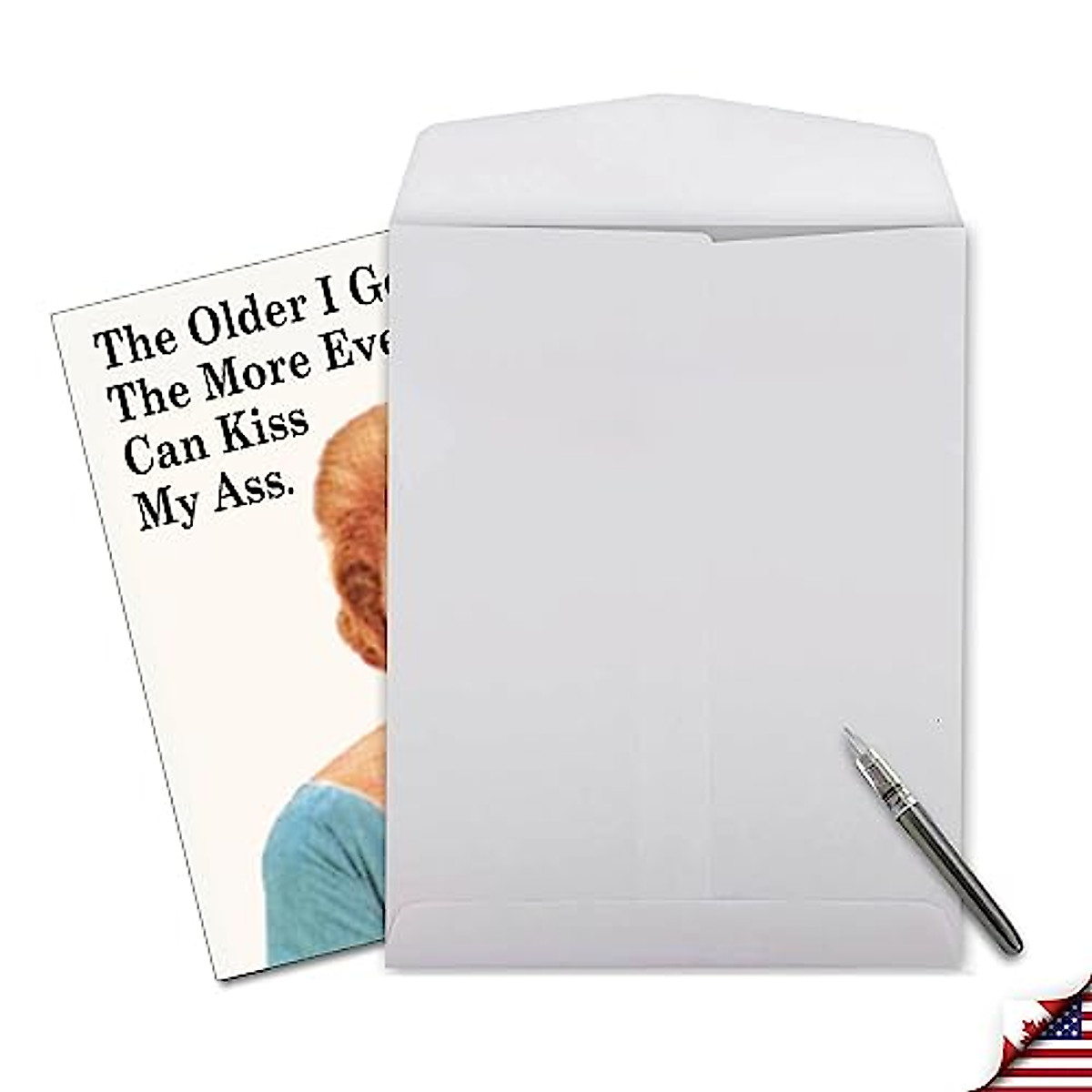 NobleWorks - 1 Jumbo Funny Card for Birthdays (8.5 x 11 Inch) - Cartoon Joke, Humor Bday Card with Envelope - Everyone Kiss My A-s J5452BDG