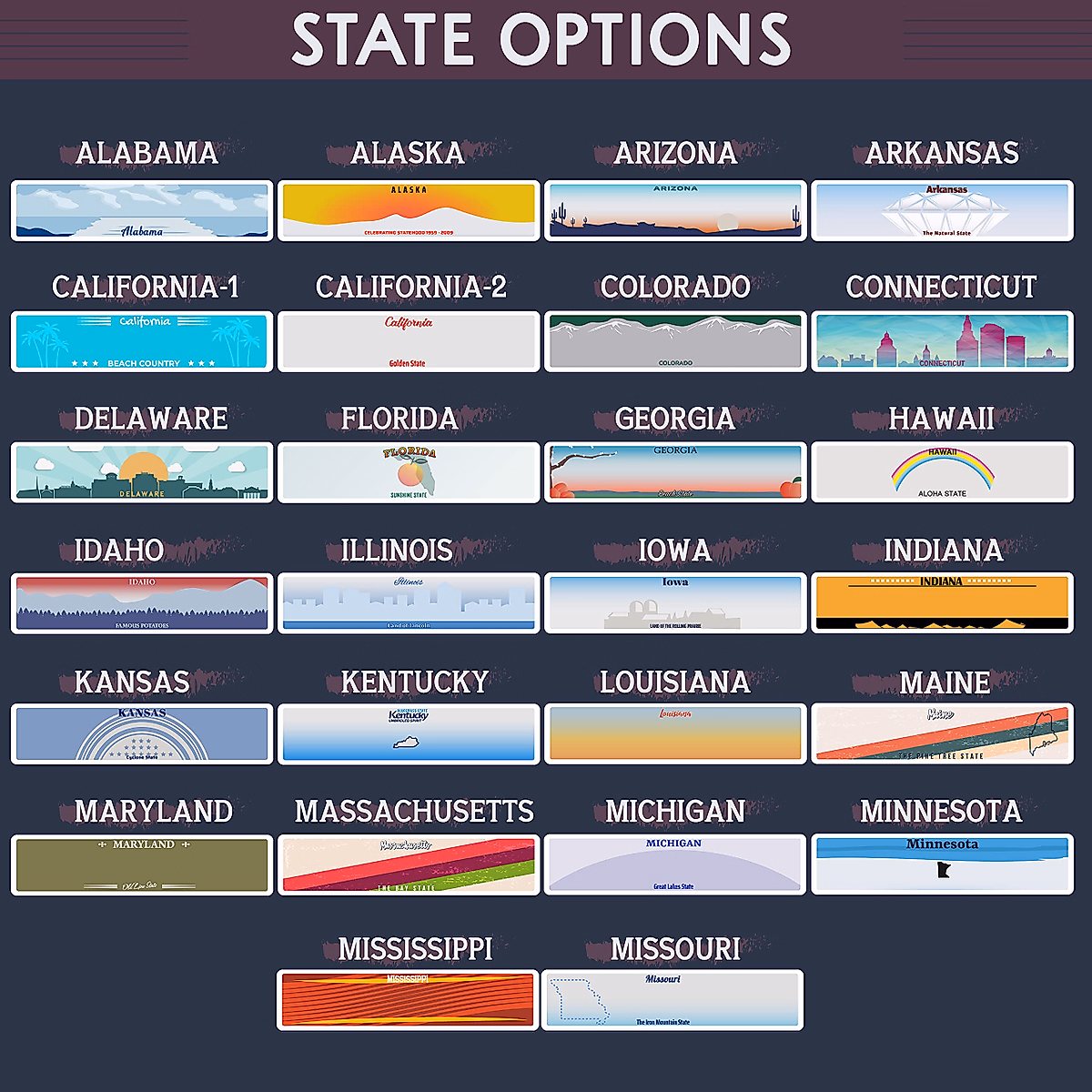 Custom Street Signs with Text & Icon - 30 Icons, 50 States - Personalized Florida Metal Street Sign, 2 Sizes, 13X4" or 18X4" - UV Protected Aluminum Signs with Florida Themed Background