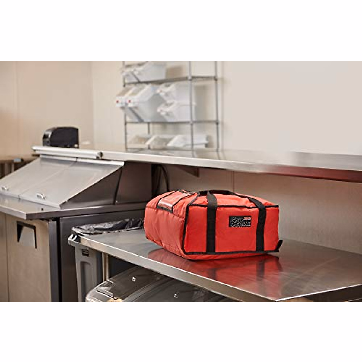 Rubbermaid Commercial Products - FG9F3700RED -FG9F3700 Insulated Pizza & Food Delivery Bag, Large Pizza, 21.5in x 19.75in x 7.75in, Red