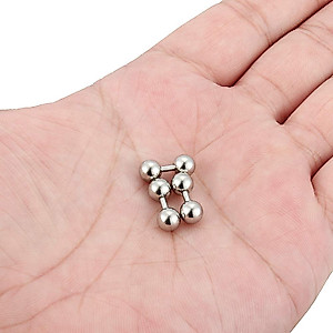 Yaalozei 14G Big Piercing Balls PA Ring Piercing Jewelry 316L Surgical Stainless Steel Externally Threaded Straight bar Barbell Tragus Helix Ring Cartilage Lobe Earring piercing Jewelry Women Men 6mm