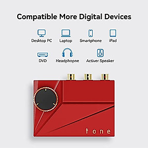 USB DAC Amp,Khadas Tone 2 Pro | Desktop Digital Analog Converter -Headphone Amplifier with USB-C/USB-C(I2S) Inputs/Outputs: 3.5mm Unbalanced / 4.4mm Balanced/RCA - MQA DECODER (Red)
