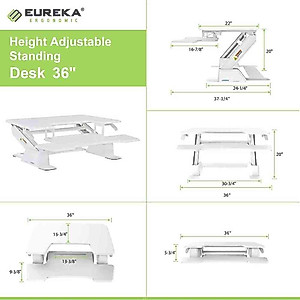 Eureka Ergonomic 36" Adjustment Height Desk Computer Desk Gen 1 White