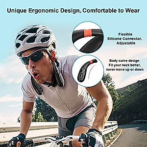 Delmac Portable Neck Fan, 6000mAh Rechargeable Personal Fans Lightweight Wearable Fan, Low Noise 3 Speed Hands Free Fan, Hanging Headphone Design Sports Fan for Indoor & Outdoor(black)