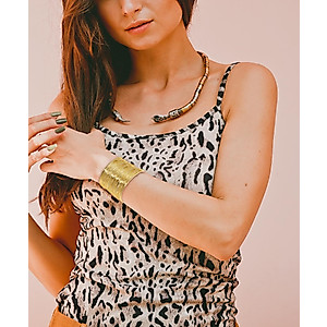 BOMAIL 6 Pieces Arm Cuff Upper Arm Band Cuff Bracelet Minimalist Simple Swirl Open Wide Wire Bracelets for Women Adjustable Arm Bangle Bracelets Set