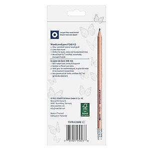 STAEDTLER 131N Unpainted Natural Wood Graphite Pencils, HB2 Woodcased Pencils, Lacquer-Free Round Barrel, Pack of 24