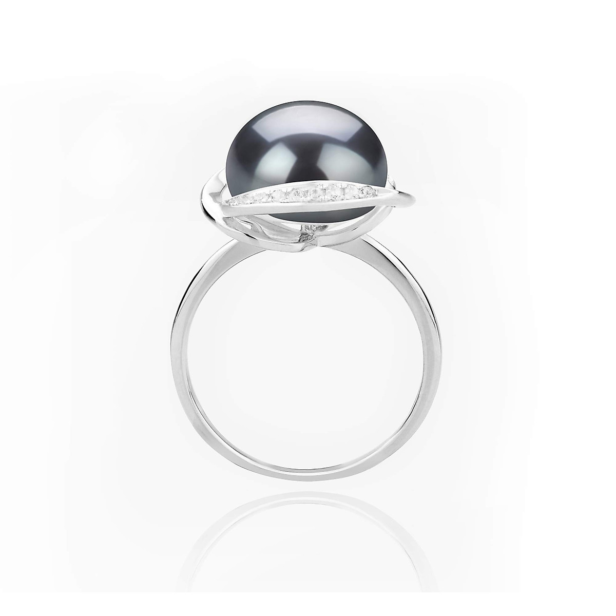 Wendy Black 11-12mm AAA Quality Freshwater 925 Sterling Silver Cultured Pearl Ring For Women - Size-6