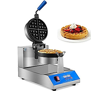 YOOYIST Commercial Professional Rotating Belgian Waffle Maker Belgium Waffles Iron Machine Intelligent LED Heavy Duty Non Stick Digital For Hotel Restaurant