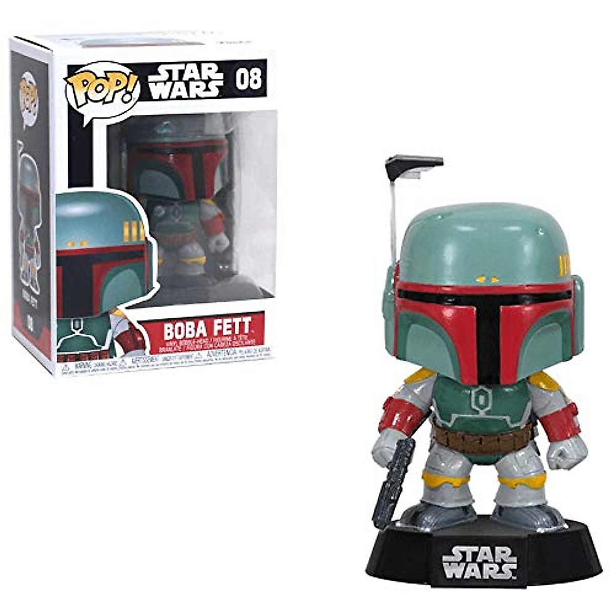 Funko Pop! Star Wars: Boba Fett #08 Vinyl Bobble-Head Figure (Bundled with Pop Box Protector Case)
