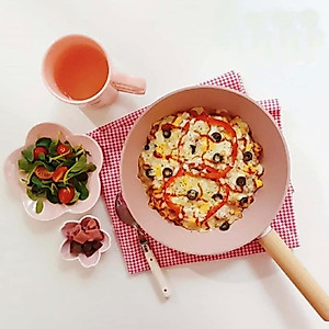 Neoflam 11" Nonstick Pink Color Pan for Stove Top and Induction | Wood Handle | Made in Korea (11" Pan)