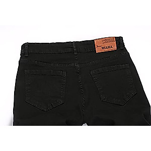 WULFUL Men's Skinny Ripped Jeans Stretch Comfy Denim Jeans Slim Fit Pants