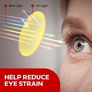 Exerscribe Bluelight Gaming Glasses - Amber Tinted Blue Light Glasses for Men & Women - Night Lenses for Driving, Strain and Fatigue