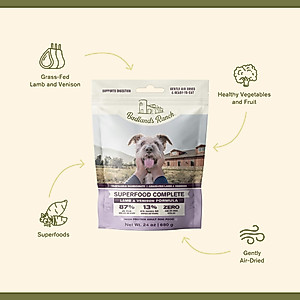 BADLANDS RANCH Superfood Complete, Air-Dried Adult Dog Food, 24 Ounce Lamb & Venison and Super Mobility Organic Supplement 90 Grams, 30 scoopsd Complete