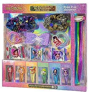 Rainbow High - Townley Girl Hair Accessories Set |Gift for Kids Teens Girls| Ages 3+ (15 Pcs) Including Hair Bow, Hair Extension, Scrunchies, Hair Clips and More, for Parties, Sleepovers and Makeovers
