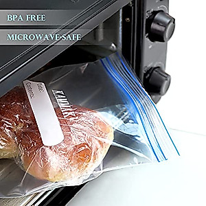 KAMMAK Quart Bags, Food Storage Bags, Reusable Ziplock Bags, Grip, Open, and Close Easily (6.97 7.4 Inch 100 Count)