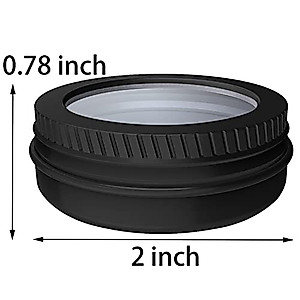 20 Pcs 1 Ounce Aluminum Tin Jar 30 ml Refillable Containers Clear Top Screw Lid Round Tin Container Bottle for Cosmetic,Lip Balm, Cream, Black