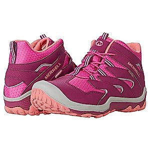 Merrell unisex child Chameleon 7 Mid Alternative Closure Waterproof Hiking Boot, Berry, 2 Big Kid US