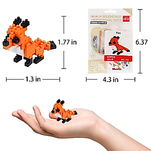 Jellydog Toy Mini Animals Building Blocks, 12PCS Party Favors Blocks Set for Kids, Prizes Birthday Gifts Goodie Bag,Cake Topper,Gift Box