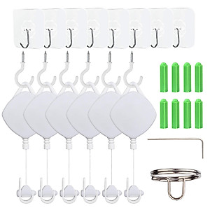 NexiGo [Pro Version] VR Cable Management System, Ceiling Hooks with Retractable Carabiner, Pulley System for PSVR2/Quest/Rift S/Valve Index/HTC Vive/Vive Pro/HP Reverb G2/ VR Accessories[6 Packs]