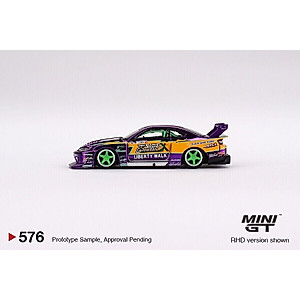 True Scale Miniatures Model Car Compatible with Nissan S15 Silvia LB-Super Silhouette #555 2022 Formula Drift Japan (Chrome Purple) Limited Edition 1/64 Diecast Model Car MGT00576