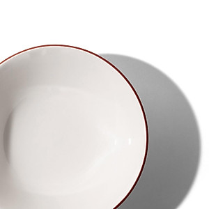 Made In Cookware - Set of 4 - Side Bowls - White With Red Rim - Porcelain - Crafted in England