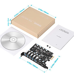 PCI-E to USB 3.0 7-Port(2X USB-C - 5X USB-A) Expansion Card,PCI Express USB Add in Card, Internal USB3 Hub Converter for Desktop PC Host Card Support Windows 10/8/7/XP and MAC OS 10.8.2 Above