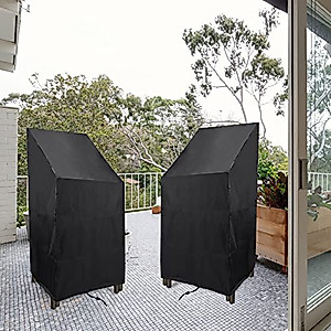 Outdoor Patio Chair Cover 2 Pack, Luxiv Large Waterproof Garden Chairs Covers for Deep 25"L x 25"W x 51”H Outdoor Stacked Chairs Covers with Storage Bag