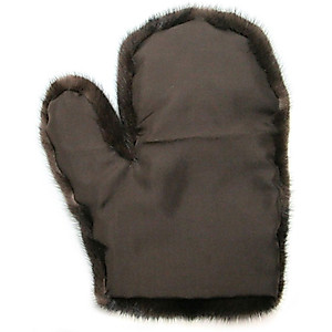 Full Skin Mahogany Mink Love Massage Mitten W/Satin Back