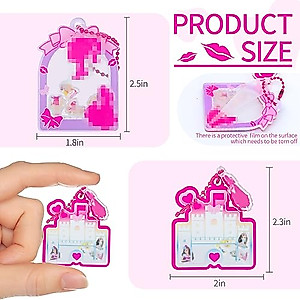 3D Pink Girl shaker Keychain,10 PCS Barbi Princess Key Pendant,Acrylic DIY Charms for Bracelet, Necklace Earring Bag Phone Pendant
