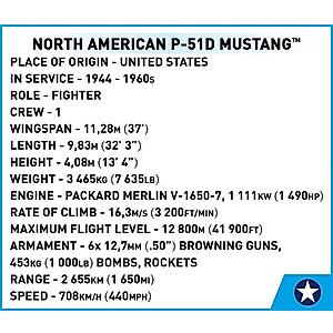 COBI Historical Collection North American P-51D Mustang Aircraft