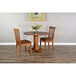 Sunny Designs Sedona 19" Traditional Mindi Wood Slatback Chair in Rustic Oak