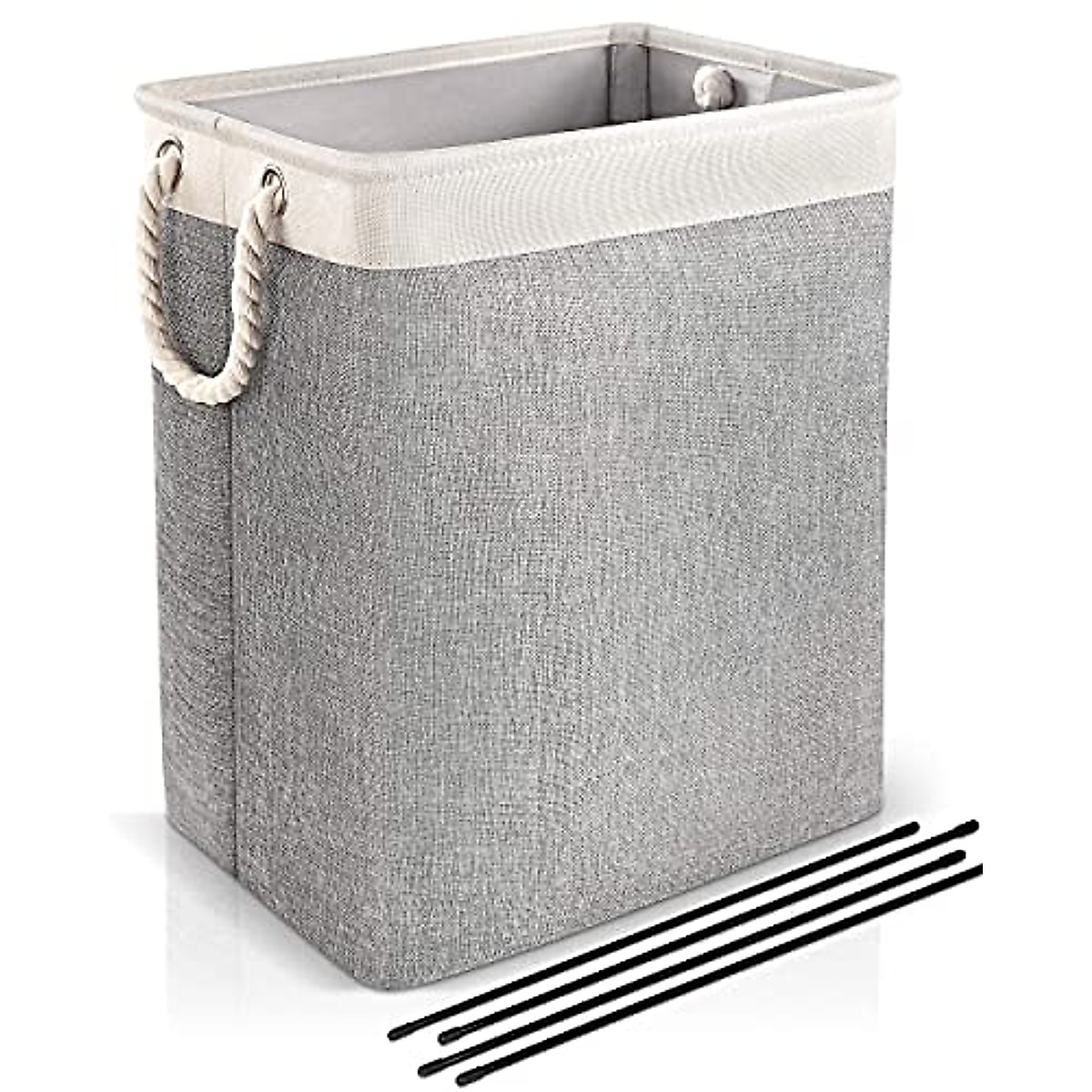 Laundry Basket of the Collapsible Linen,Laundry Hamper with Rope Handles Built-in Lining with Foldable Brackets Laundry Storage Baskets for Bathroom,Toys and Clothing Organization