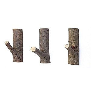Decorative Wood Adhesive Hooks, Creative Vintage Wall Hooks, Key Holder, Strong Suction Hooks (Middle)