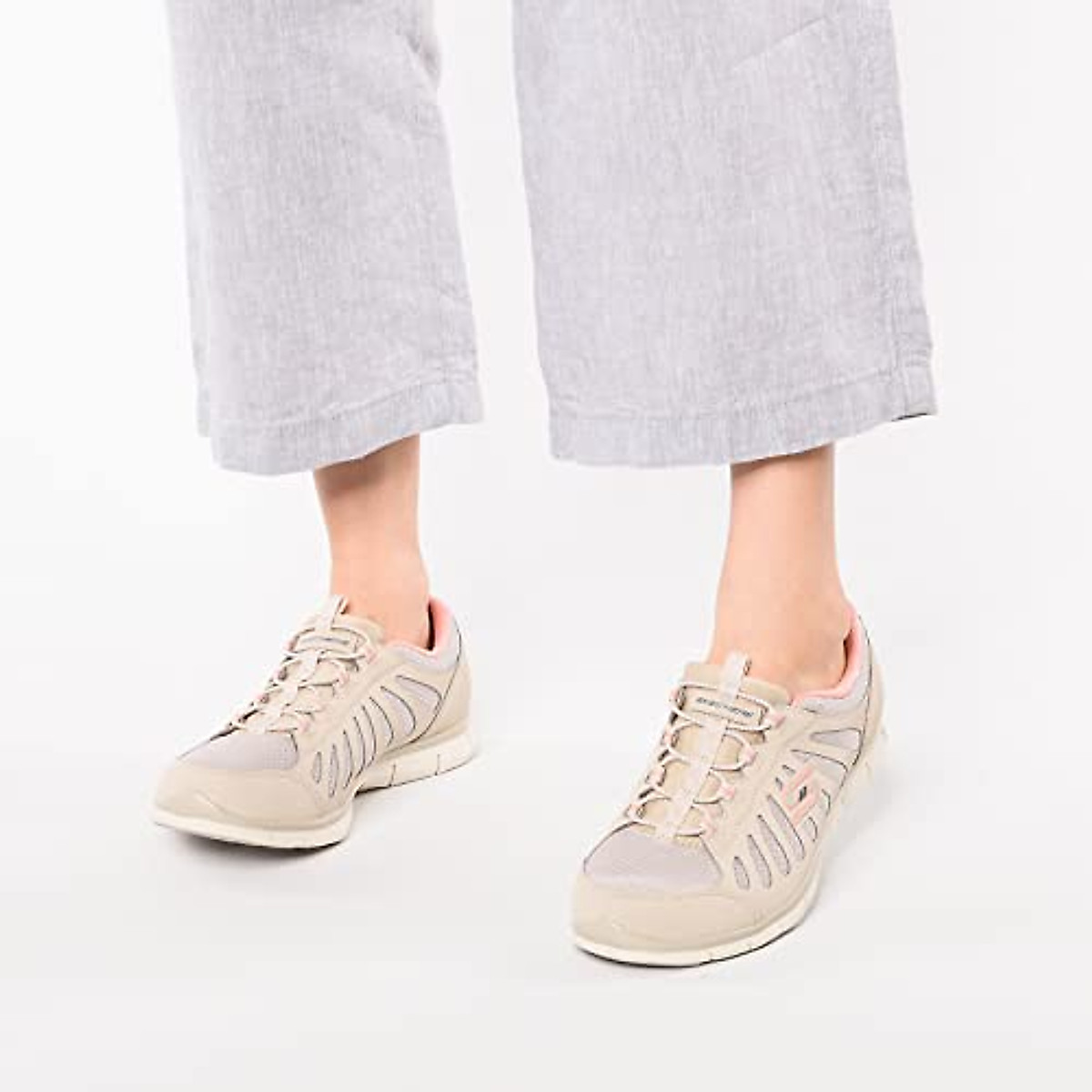 Skechers - Womens Gratis - Be Magnificent Slip-On Shoes, Size: 8.5 M US, Color: Natural/Pink