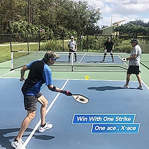 X-ACE 匹克球网-22 英尺(黑白网) X-ACE Regulation Pickleball Set with Net | 4 Paddles | 4 Outdoor Pickleball Balls - Portable 22FT Pickleball Net System All in One Pickle-Ball Equipment Carry Bag (NET)