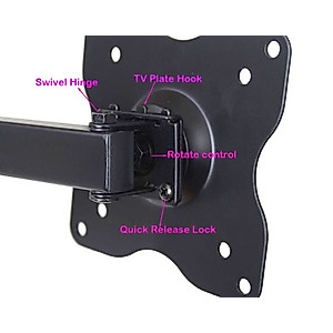 VideoSecu TV Wall Mount Monitor Bracket with Full Motion Articulating Tilt Arm 15" Extension for Most 27" 30" 32" 35" 37" 39" 40" LCD LED TVs with VESA 200x200 ML14B WS2