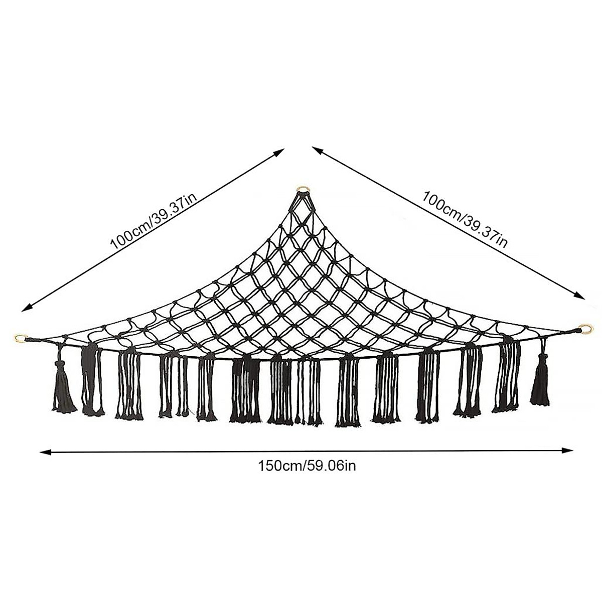 Exercise Ball Holder,Corner Hanging Storage Net or Hammock for Fitness Ball,Balance Ball Organizer, Yoga Ball Rack,Pregnancy Stability Ball Swiss Balance Ball for Yoga Studio and Gym Black, 150x100cm