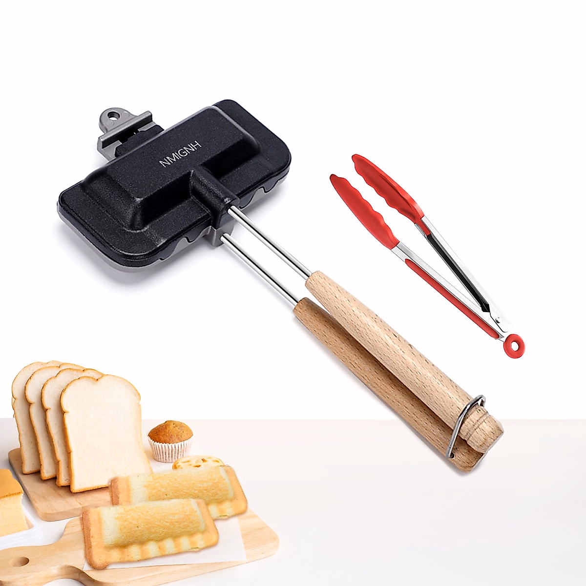 Hot Sandwich Maker, Double-Sided Sandwich Baking Pan With 7in Bread Clip,Double Sided Frying Pan for Breakfast,Hot Dog Toaster,Campfire Sandwich Maker(1Pcs)