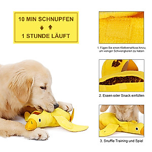 PEDOMUS Plush Dog Toy,Pets Squeaky Training Playing Toys,Treat Dispensing Dog Toy,Durable Chew Toys for Puppies Small Medium Dogs with Duck Shape