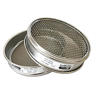 KimLab Economy Test Sieve #14/1.4mm Mesh Size,304 Stainless Steel Wire Cloth, Chorme Plating Frame, 8" Diameter Sieve
